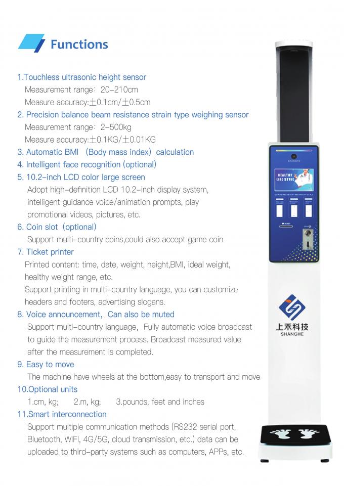 Electronic Bmi Height Weight Balance Scale Ultrasonic Women Body ...