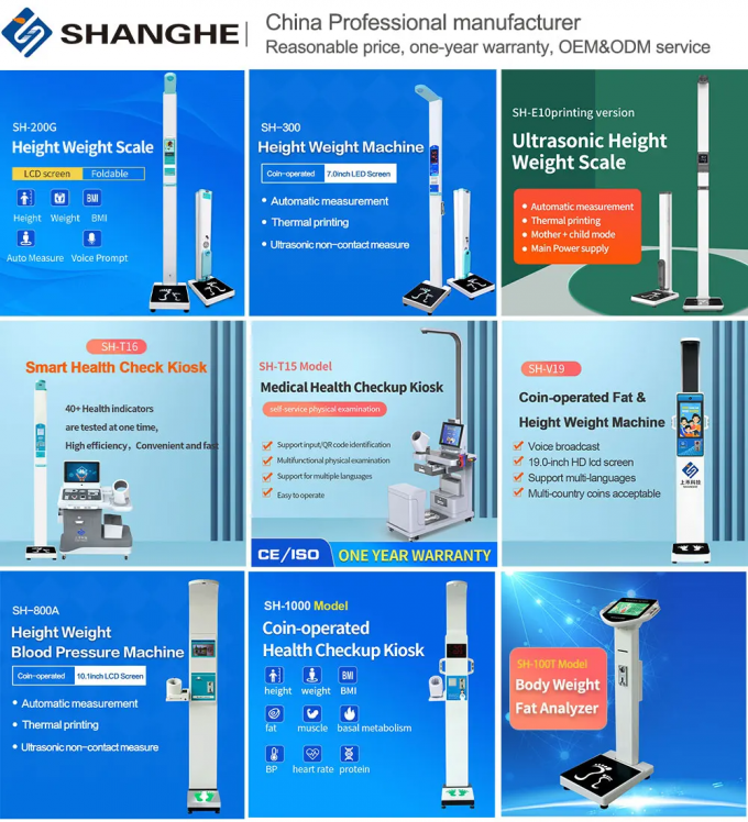 Ultrasonic Height Weight Scale bmi Height Weight Machine SH-302