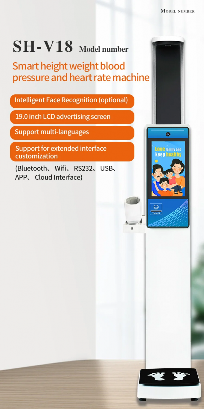 Large Screen Smart Height Scale with Print Function BMI Analyzer ...