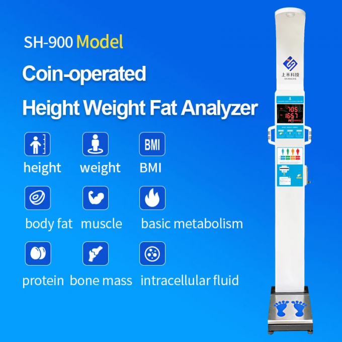 Coin Operated Digital Height and Weight Body Mass Index Machine
