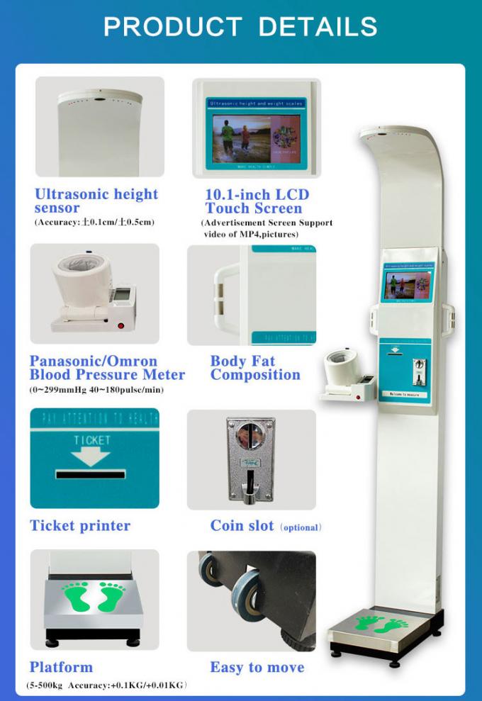BMI Electronic Health Check Up Machine , Medical Centers Automatic ...